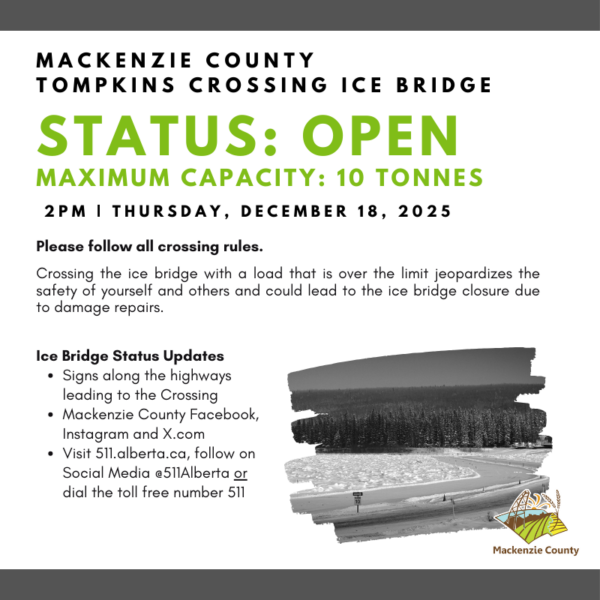 Tompkins Crossing Ice Bridge – 10 Tonne Capacity – Mackenzie County