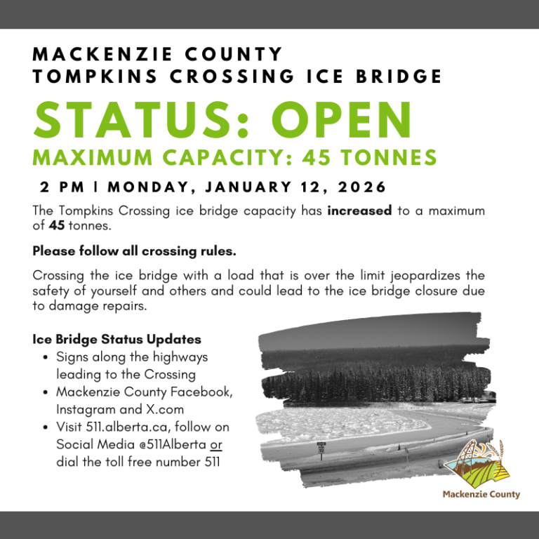 Tompkins Crossing Ice Bridge – 45 Tonne Capacity – Mackenzie County
